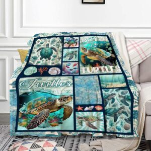 i just really like turtles blanket for girls boys turtle gifts for men women warm soft throw blanket for bedding sofa traveling camping 40x50inches