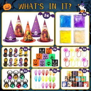 193 PCS Halloween Party Favors for Kids, Halloween Witch Hat Treats Bags Fillers with Halloween Toys and Slime, Bulk Toys for Halloween Goodie Bags Basket Stuffers, Gifts for Boys Girls