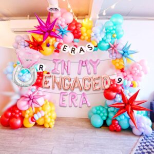 JeVenis In My Engaged Era Banner Balloons Bachelorette Party Decoration Bridal Shower Supplies Engagement Decoration pink bachelorette party decorations