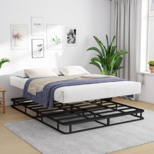 queen box spring 5 inch box spring for queen bed,heavy duty carbon steel box spring bed base with easy assembly,mattress foundation,quiet noise-free,3000lbs max weight capacity