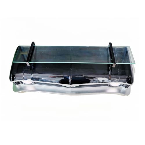 Chevrolet Nova SS Floating Wall Shelf, Black, 19.3x6.3x6.9 inches, Tempered Glass, Battery Powered LED Headlights, Chevy Enthusiast Gift, Gifts Idea, Car Lover's Decor, Nova Collector