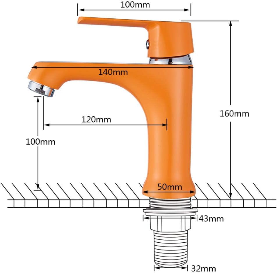 Bath Basin Brass Faucet Cold And Hot Water Taps Orange Bathroom Mixer