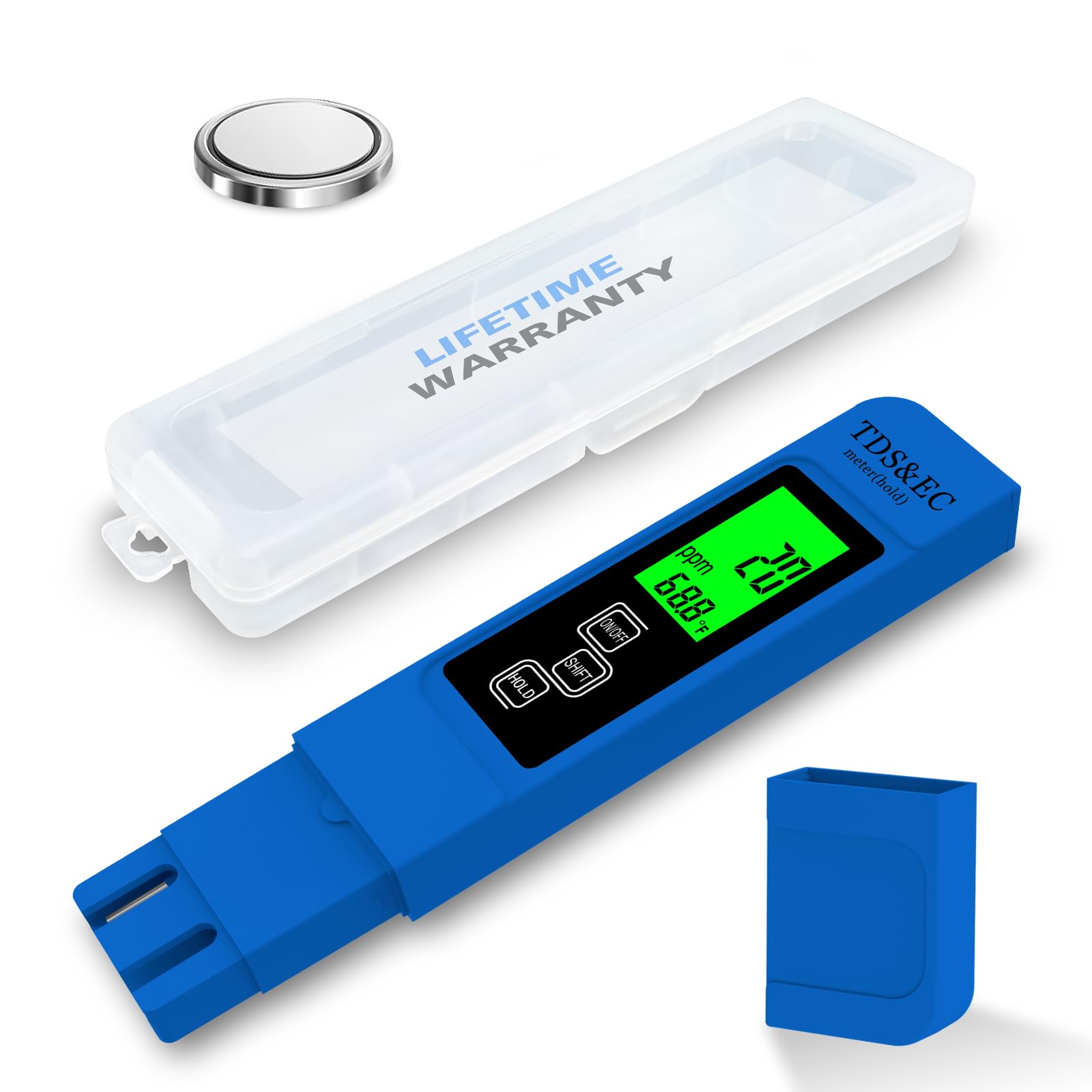 𝐌𝐨𝐬𝐭 𝐀𝐜𝐜𝐮𝐫𝐚𝐭𝐞 𝐒𝐨 𝐅𝐚𝐫 4-in-1 Instant Read TDS Meter - Measures TDS, EC, & Temperature (°C/°F) - Digital Water Testing Kit for Tap, Well, Pool, Hydroponics, Aquarium, RO/DI System -Blue