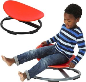 generic kids sensory swivel chair, autism sensory spinning chair for big kids sensory, sensory toy chair, training body coordination wobble chair for kids sit and spin relief of motion sickness (red)