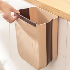 generic kitchen compost bin for counter top or under sink, 2024 new hanging small trash can for cupboard, bathroom, bedroom, office, camping, indoor compost bucket, foldable waste container, coffee