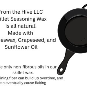 From the Hive LLC Cast Iron & Carbon Steel Seasoning Wax - Mother/Daughter Owned - Made in the USA with TN Beeswax & Non-Fibrous Oils