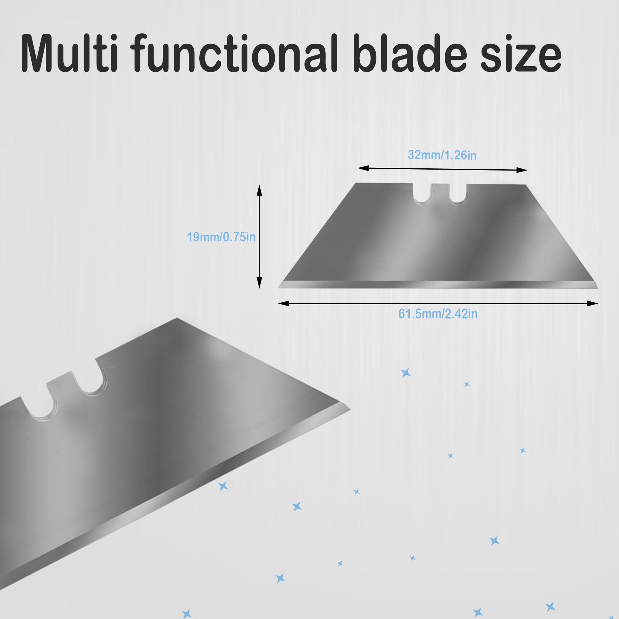 Follde 30 Pc. for DeWalt Carbide Utility Knife Blades, SK5 Carbon Steel, 50° Cutting Angle, Sharp And Durable Replacement Razor Blades