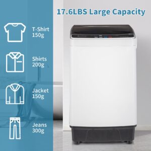 17.8Lbs Portable Washing Machine, 2.3CU.FT. Automatic Portable Washer with Drain Pump, Small Washer and Dryer Combo with 8 Water Levels/10 Programs for Apartments, College Dorms, RVS, White