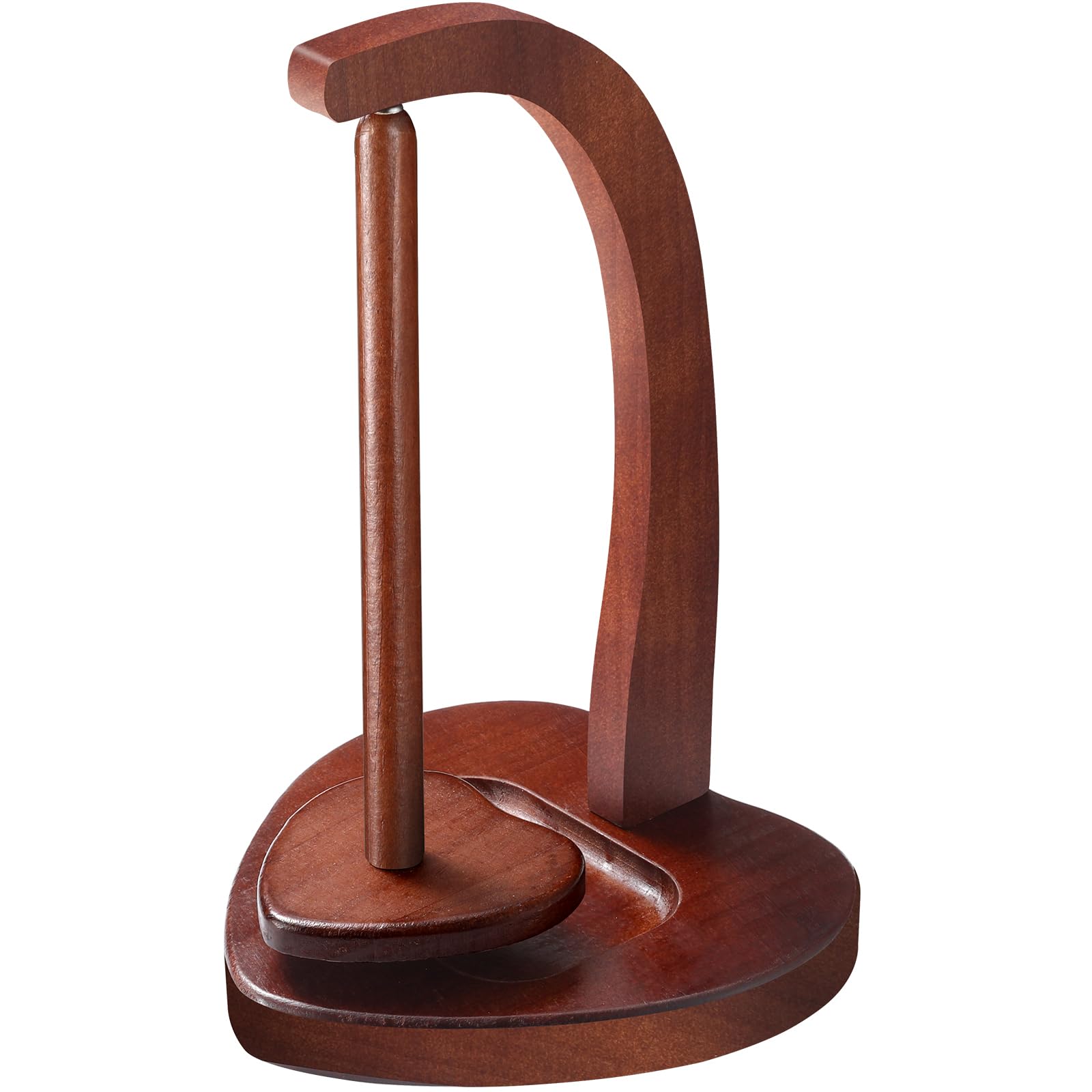 DMTVAL Wooden Magnetic Yarn Holder, Vertical Yarn Skein Holder with Easy Installation, Smooth Rotation, Durable Varnish Surface, Perfect Yarn Holder Spinner for Knitting and Crocheting (Mahogany)