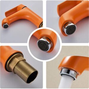 Bath Basin Brass Faucet Cold And Hot Water Taps Orange Bathroom Mixer