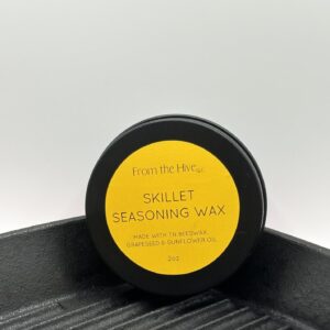 From the Hive LLC Cast Iron & Carbon Steel Seasoning Wax - Mother/Daughter Owned - Made in the USA with TN Beeswax & Non-Fibrous Oils