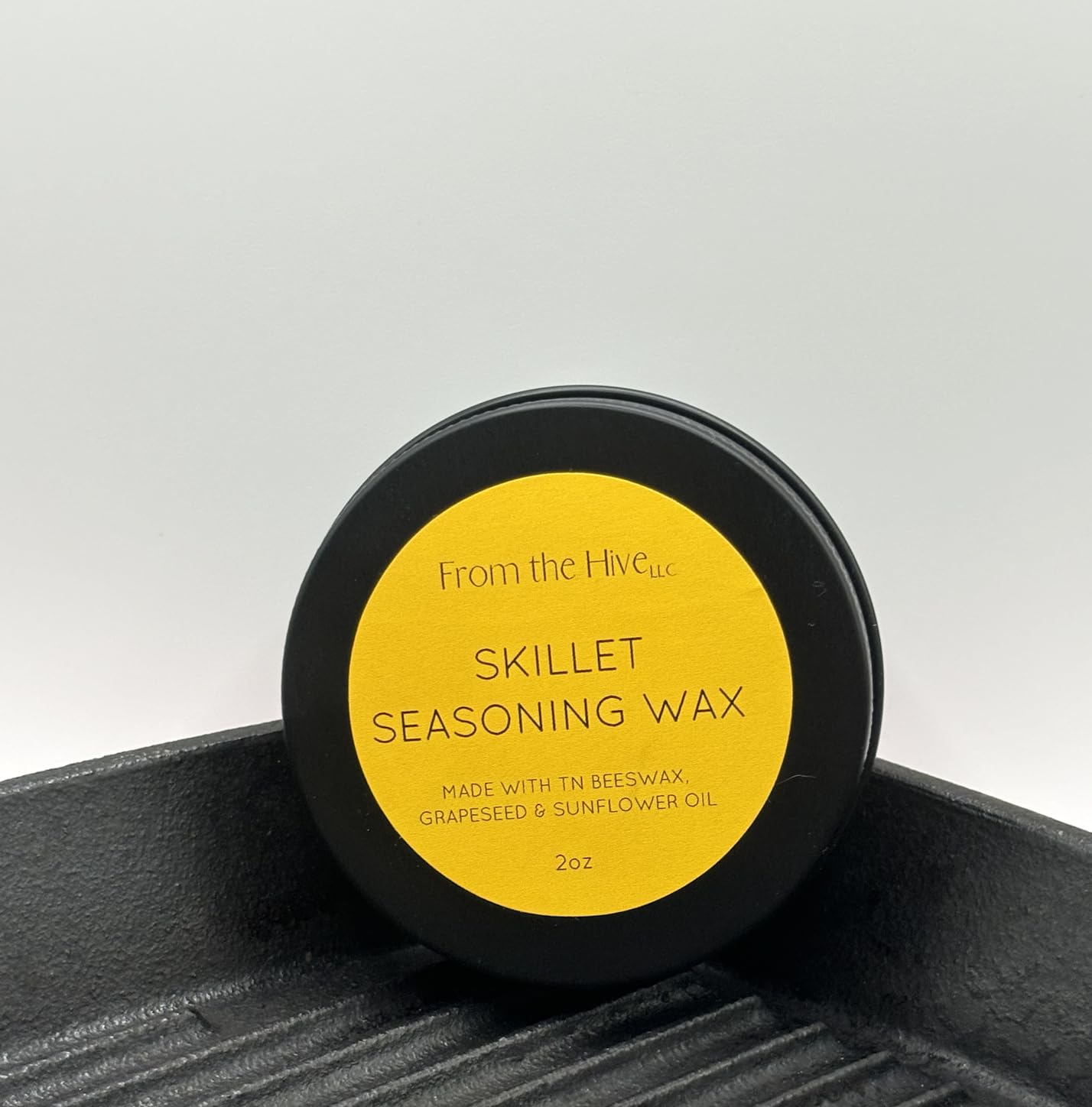 From the Hive LLC Cast Iron & Carbon Steel Seasoning Wax - Mother/Daughter Owned - Made in the USA with TN Beeswax & Non-Fibrous Oils