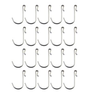 yhxixi 20pcs stainless steel silver hanging sink grid hook wire rack hook clip-on hook for kitchen,bedroom,office,wire shelf