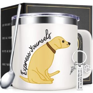 lifecapido vet tech gifts, veterinarian gifts, vet tech week gifts, express yourself dog 14oz insulated coffee mug, birthday gifts, christmas gifts for women vet veterinarian assiant pet lover