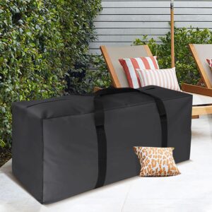 YaoKe 2 Pack Cushion Storage Bags Garden Waterproof Patio Extra Large Protective Zippered Outdoor Cushions Furniture Oxford Fabric Covers Box 68 x 30 x 20 inch Black