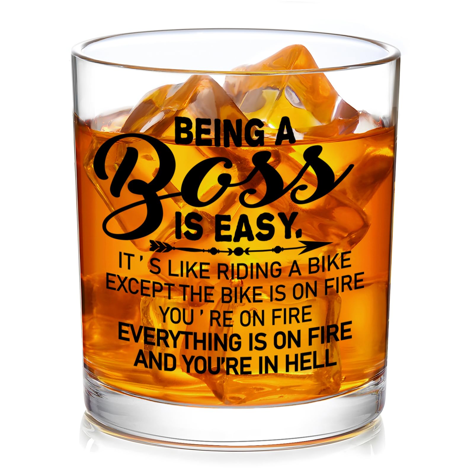 Futtumy Boss Day Gifts, 10 Oz Boss Whiskey Glass, Boss Day Gifts for Him Men Boss Women Leader Dad Friends Coworker, National Boss Day Gifts for Boss Day Christmas Birthday, Boss Appreciation Gifts