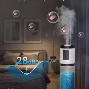 Humidifiers for Bedroom Large Room, 8L Large Capacity Cool Mist Humidifier, Air Humidifiers for Home, Smart Humidity Setting, Easy Top Fill, Sleep Mode, Essential Oil Box & Ambient Light, Auto Shutoff