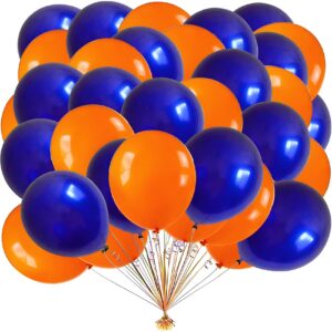 orange and blue balloons for graduation baby shower wedding birthday family parties decoration,80pcs 12inch