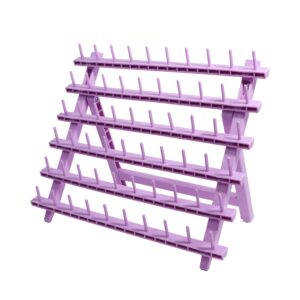 laflare braid rack 60 spools, pp braiding hair stand, thread rack, sewing organizer, quilting, embroidery - versatile extension holder (purple)