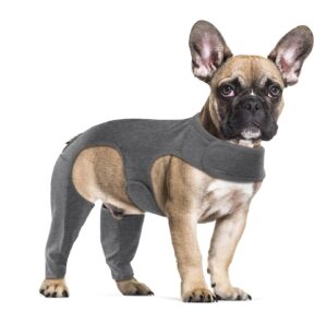 yoolhamy dog surgery recovery suit, dog leg wound protector brace, comfortable dog elbow protector cone alternative prevent licking bite long sleeve suits leg brace support (grey, s)