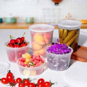 kkyvvy Deli Containers with Lids 48 Sets - Soup Containers with Lids 8,16,32 oz- Restaurant Containers with Lids for Food Storage, Plastic Deli Containers Variety Pack, BPA Free, Leakproof, Stackable