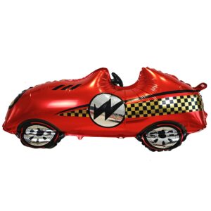 3d self standing red race car tire foil balloon car balloons for birthday boy race themed party baby shower decorations supplies