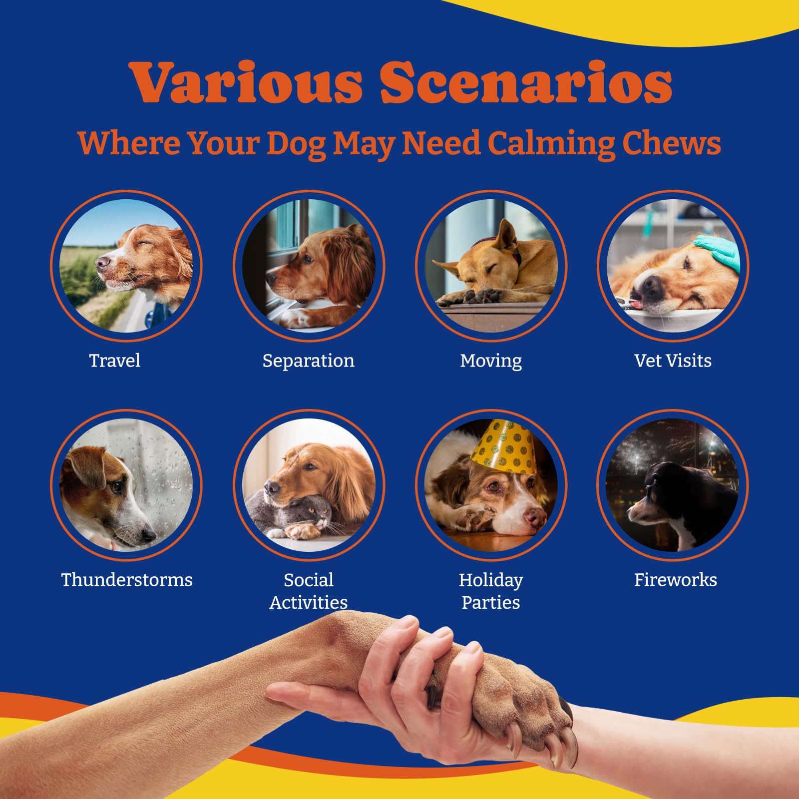 YoYoBay Calming Chews for Dogs - Dog Calming Chews for Anxiety Relief, Separation Aid, Travel, Thunderstorms - 180 Soft Chews, Duck & Pear Flavor - with Valerian Root, Melatonin, Hemp Oil