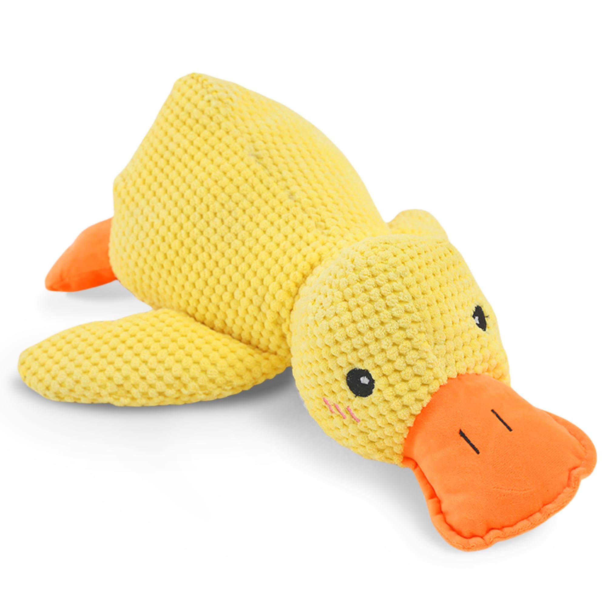 The Mellow Dog Calming Duck Toy with Soft Squeaker - IF They RIP ONE, WE Replace Another. (Yellow x1)