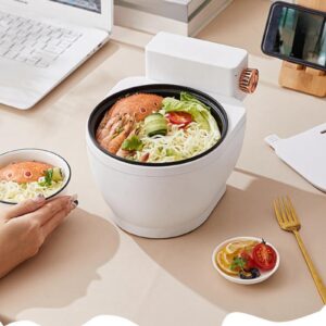 Funny Rice Cooker Non-Stick Multi Cooker Toilet-Shaped Electric Cooking Pot For Stir Fry, Steak, Noodles, Soup Portable Hot Pot For Dorm, Office, Travel,toilet crock pot