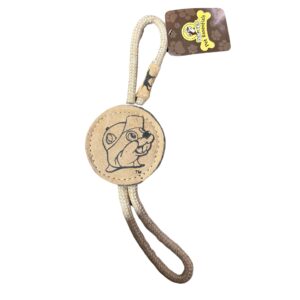 buc-ee's natural tug-of-war dog toy - durable rope for interactive play and chewing, brown