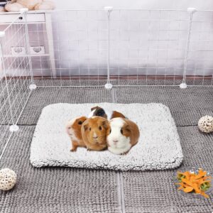 Mygeromon Guinea Pig Cage Liner Washable Rabbit Bedding Mats Small Animal Pad for Winter Keep Warm 19.5×15.5 Inch