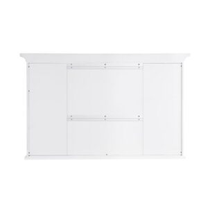 WELLFOR 48"x 30" Wall Mounted Medicine Cabinet with Double-Side Mirrors, Solid Wood Mirror Cabinet Storage with Open/Built-in 6 Shelves and Soft-Close Door, Wood Medicine Cabinet with Mirror