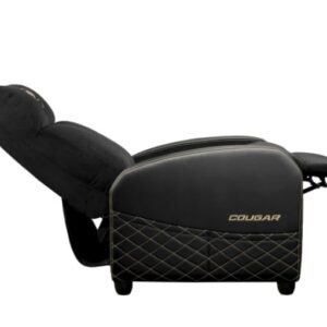 COUGAR Ranger Elite Gold Gaming Sofa, Plush Velvet Upholstery, Side Pocket, Foldable Footrest & Reclining Backrest