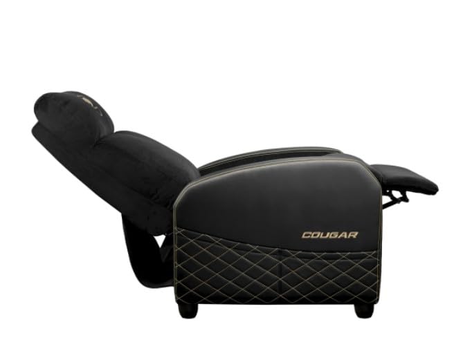 COUGAR Ranger Elite Gold Gaming Sofa, Plush Velvet Upholstery, Side Pocket, Foldable Footrest & Reclining Backrest