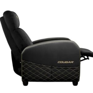 COUGAR Ranger Elite Gold Gaming Sofa, Plush Velvet Upholstery, Side Pocket, Foldable Footrest & Reclining Backrest