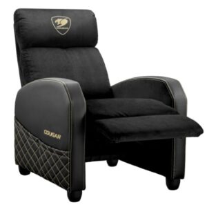 COUGAR Ranger Elite Gold Gaming Sofa, Plush Velvet Upholstery, Side Pocket, Foldable Footrest & Reclining Backrest