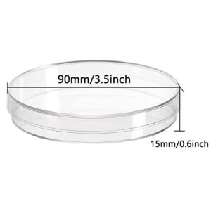 Pack of 10 Plastic Petri Dish with Lid, 90mm Diameter x 15mm Depth Plastic Petri Dish, Supplies for School Experiment Projects, Laboratory, Clear Petri Dish for Theme Party Events