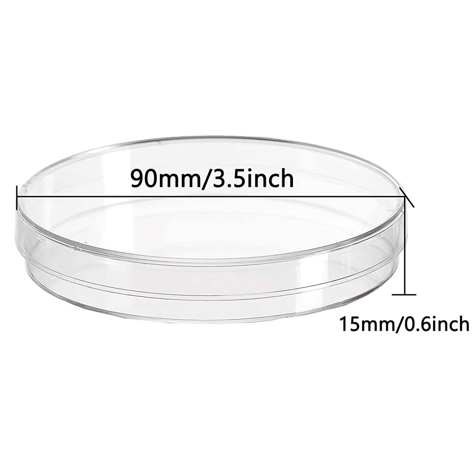 Pack of 10 Plastic Petri Dish with Lid, 90mm Diameter x 15mm Depth Plastic Petri Dish, Supplies for School Experiment Projects, Laboratory, Clear Petri Dish for Theme Party Events