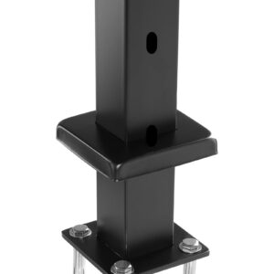 VEVOR Cable Support Post, 42" Height, 2" Width, Steel with 30° Angled Holes for Stairs, 12 Holes Pre-Drilled, Made of SUS304 Stainless Steel, Includes Horizontal/Curved Bracket, Single Unit, Black