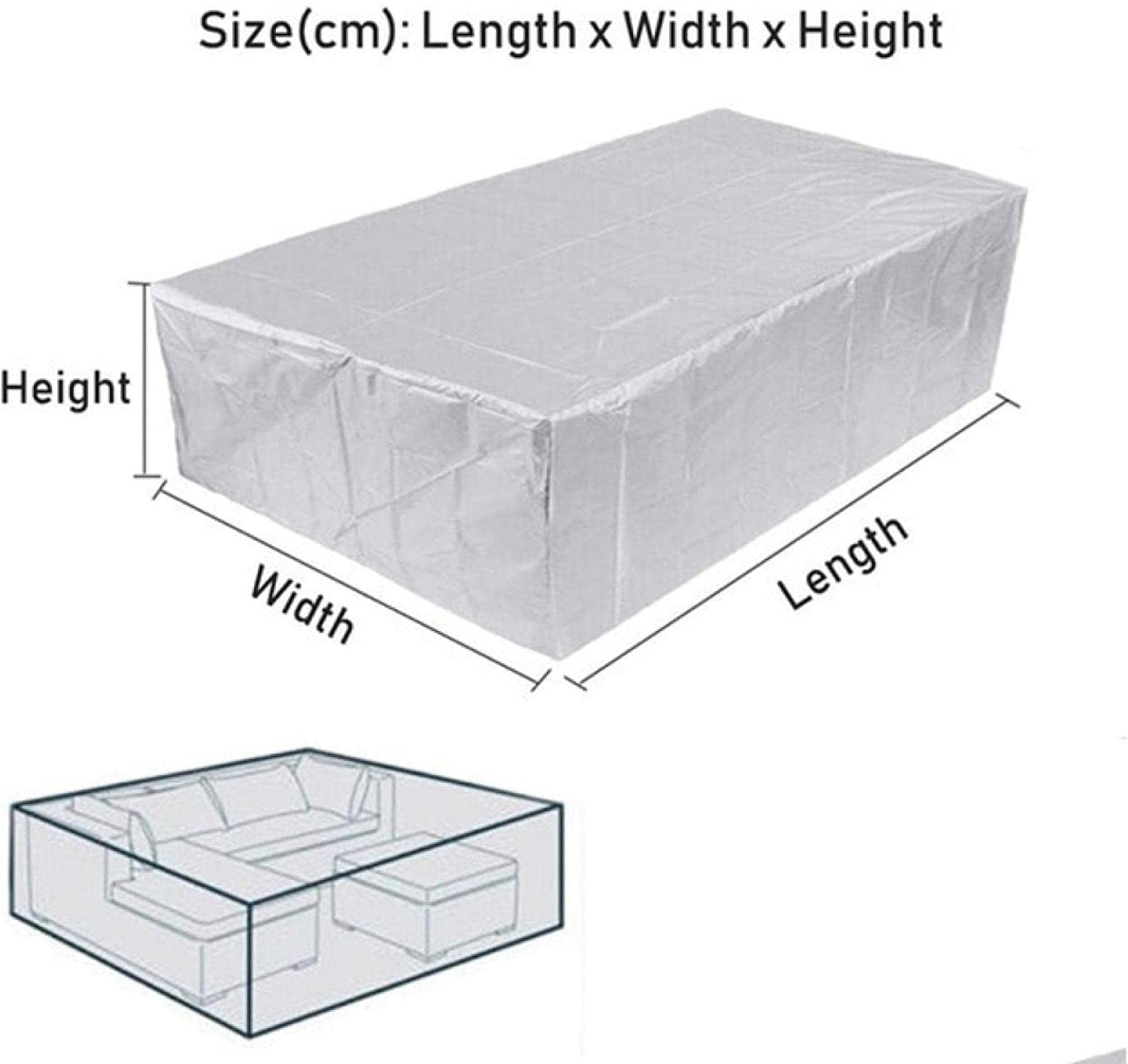 IAUZKO Patio Furniture Covers - 110x40x33in Waterproof Outdoor Sofa Cover - Heavy Duty Patio Bench Covers Rectangular Outdoor Furniture Set Cover, Tear/Water Resistant Patio Furniture Set Covers