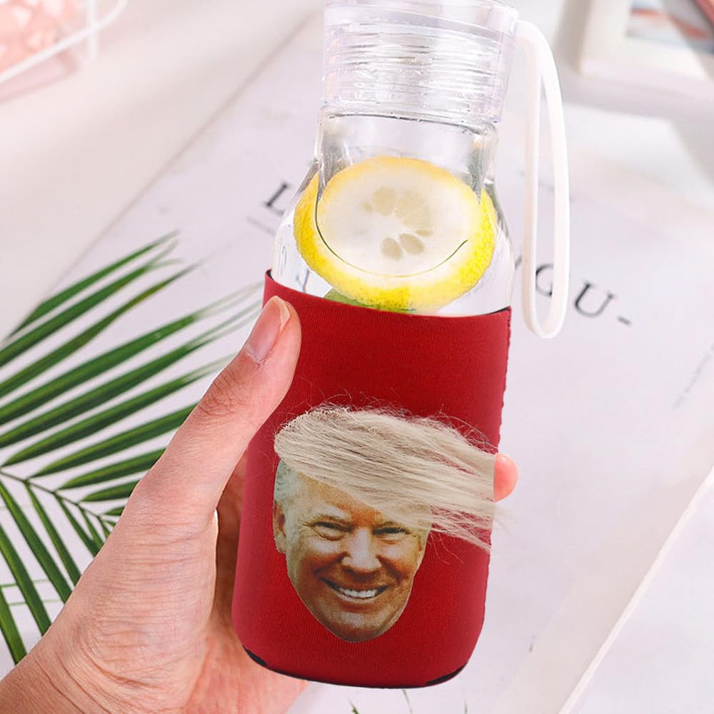 2024 Donald Trump Mugshot Can Sleeves Trump Supporter Can Huggers Funny Soda Pop and Beer Neoprene Coolie Can Coolers (Red)