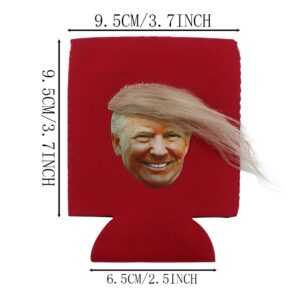 2024 Donald Trump Mugshot Can Sleeves Trump Supporter Can Huggers Funny Soda Pop and Beer Neoprene Coolie Can Coolers (Red)