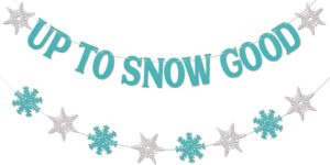 up to snow good banner - winter snowflake themed bride to be decor, snow in love sign, snowflake banner for bridal shower wedding hen party decorations