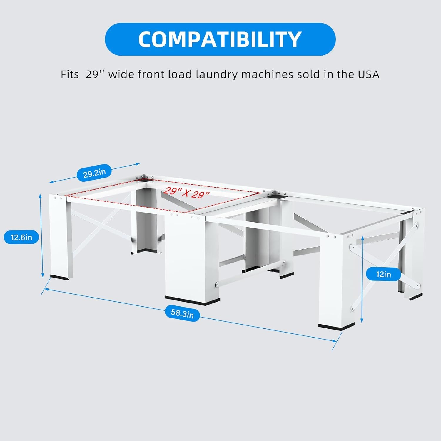 YAFF 2-in-1 Washer Dryer Pedestals 29" - Laundry Stand Raiser for Washer and Dryer, Steel Washing Machine Pedestal, Fits Most 4.8-5.3 cu. ft. Capacity Washers