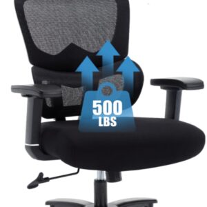 Fantasylab Office Chair Big and Tall 500LBS Office Chair for Heavy People, Metal Base, Lumbar Support, Adjustable Armrest and Headrest Office Chair Desk Chair