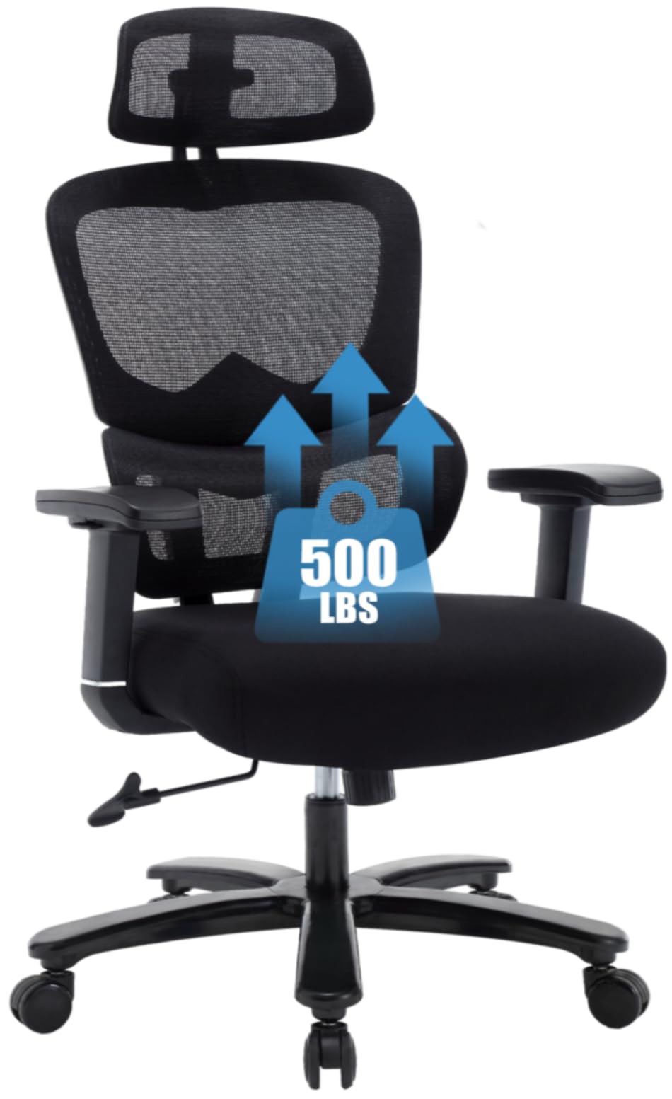 Fantasylab Office Chair Big and Tall 500LBS Office Chair for Heavy People, Metal Base, Lumbar Support, Adjustable Armrest and Headrest Office Chair Desk Chair