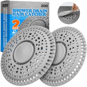 3in1 Bathtub Drain Stopper & Shower Drain Hair Catcher Combo, Upgraded 2in1 Tub Stopper Bathtub Drain Cover and Hair Catcher, 2 Pack Premium Silicone Drain Protector & Shower Drain Cover.