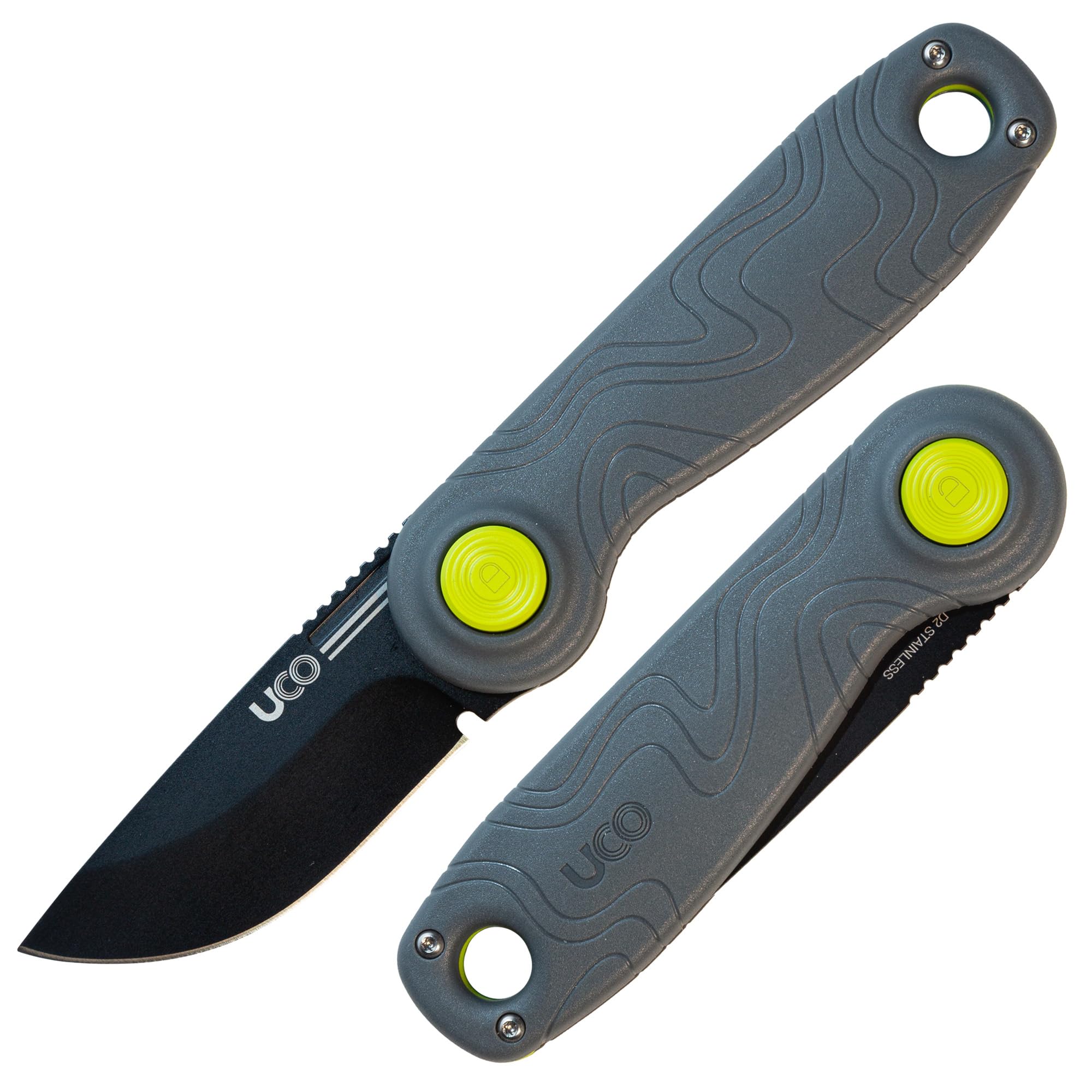 UCO Ingalls Switch-Lok Slip Joint Pocket Knife with D2 Steel Blade, Coal Grey, 2.6 Inch Blade