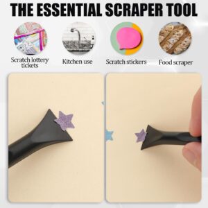 12 Pcs Colorful Plastic Scraper Cleaning Tool Multi-Purpose Stiff Scraper Pen-Shaped Scraper Tool Non-Scratch Kitchen Scraper Cleaning Pen for Stickers Labels Oil Stains Food Dirt