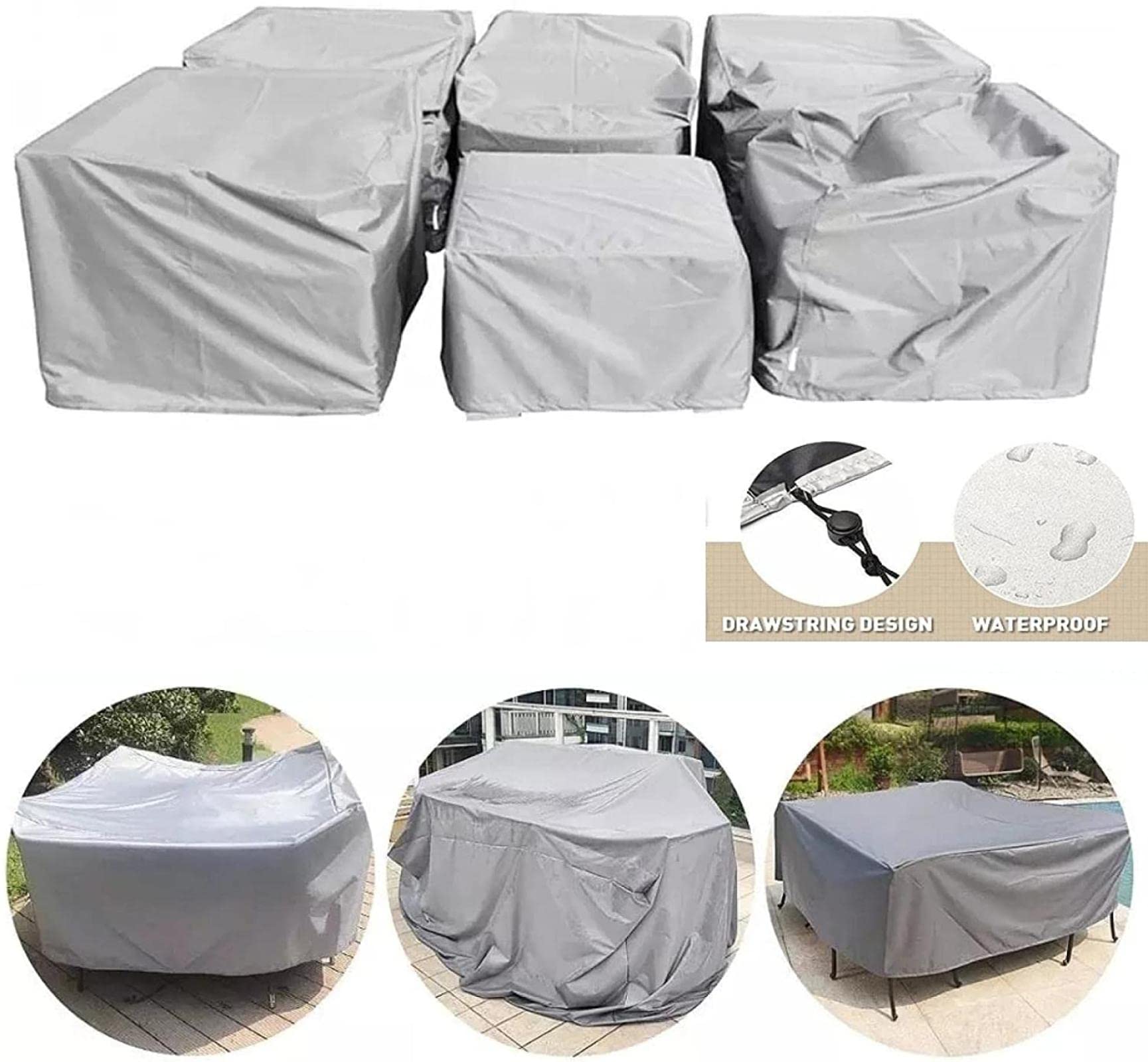 IAUZKO Patio Furniture Covers - 110x40x33in Waterproof Outdoor Sofa Cover - Heavy Duty Patio Bench Covers Rectangular Outdoor Furniture Set Cover, Tear/Water Resistant Patio Furniture Set Covers